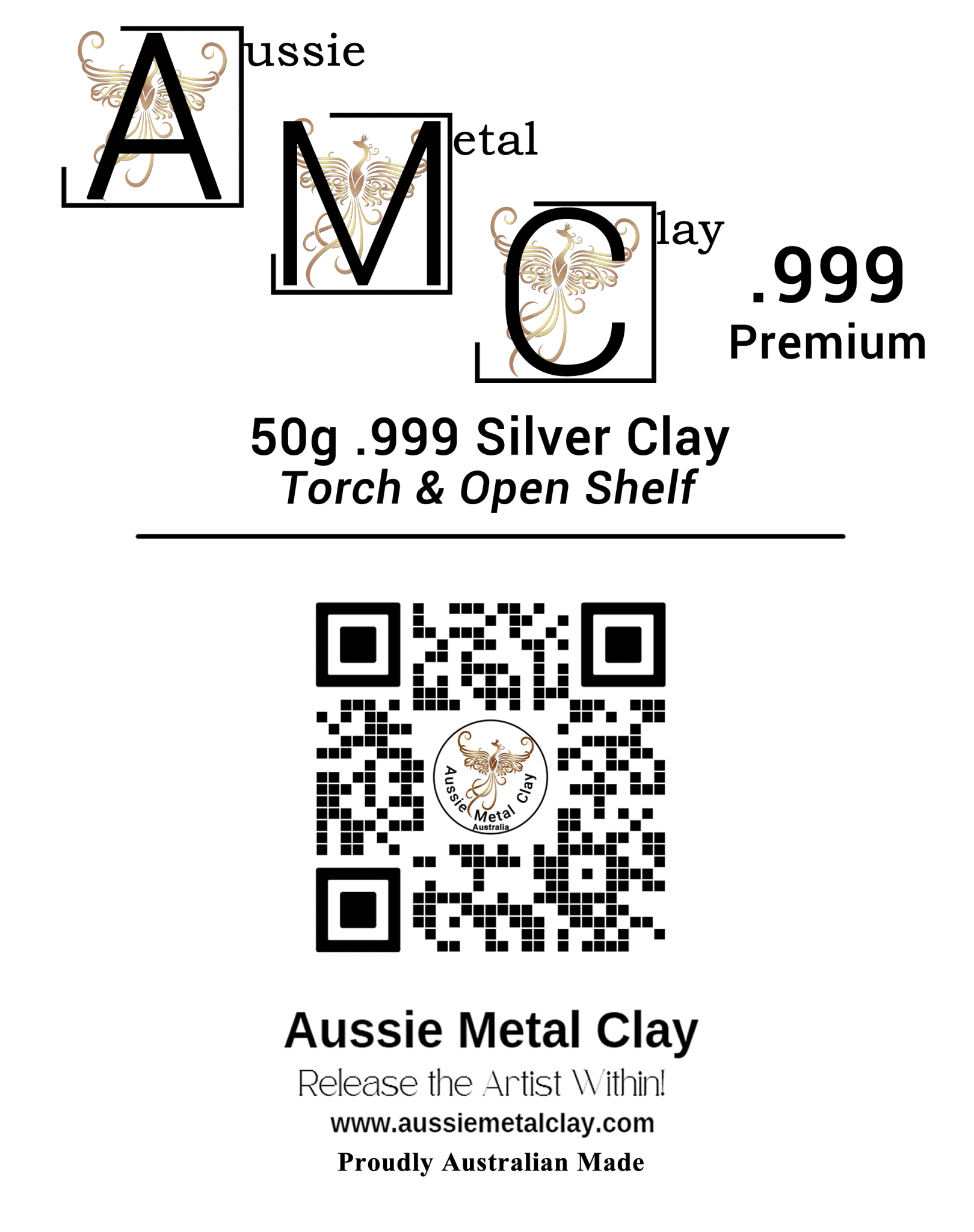 AMC .999 Silver PREMIUM ~ Torch & Kiln Clay - Aussie Metal Clay